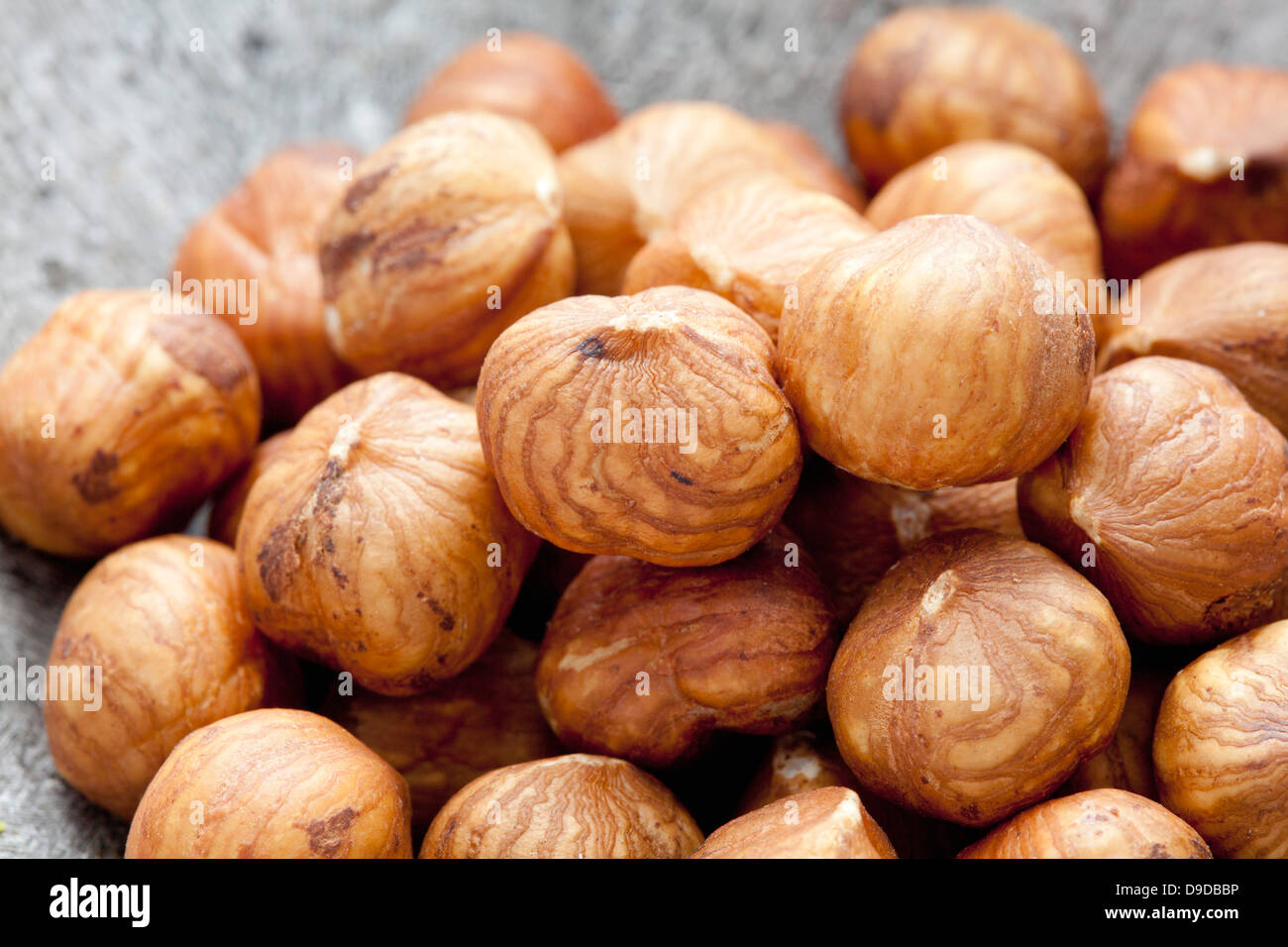 Hazelnut kernels, close up Stock Photo - Alamy