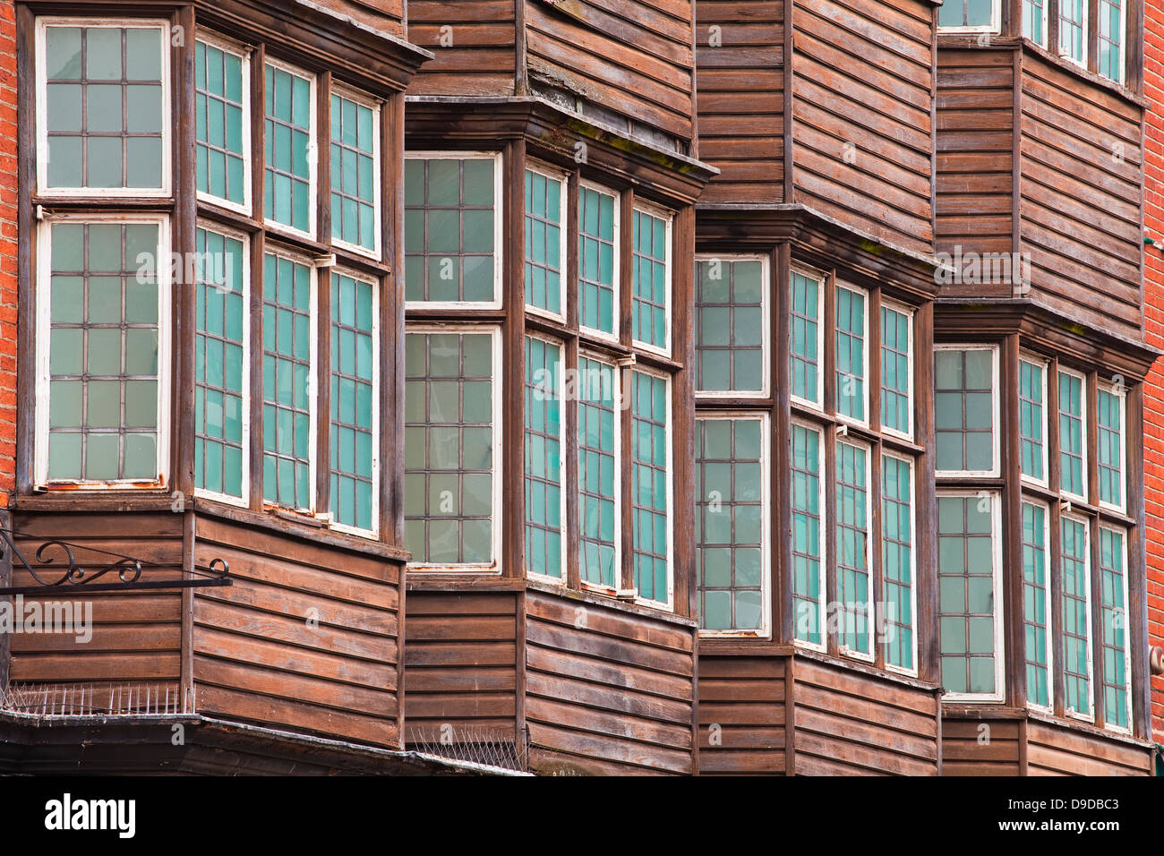 Wooden window surrounds in York city centre Stock Photo - Alamy