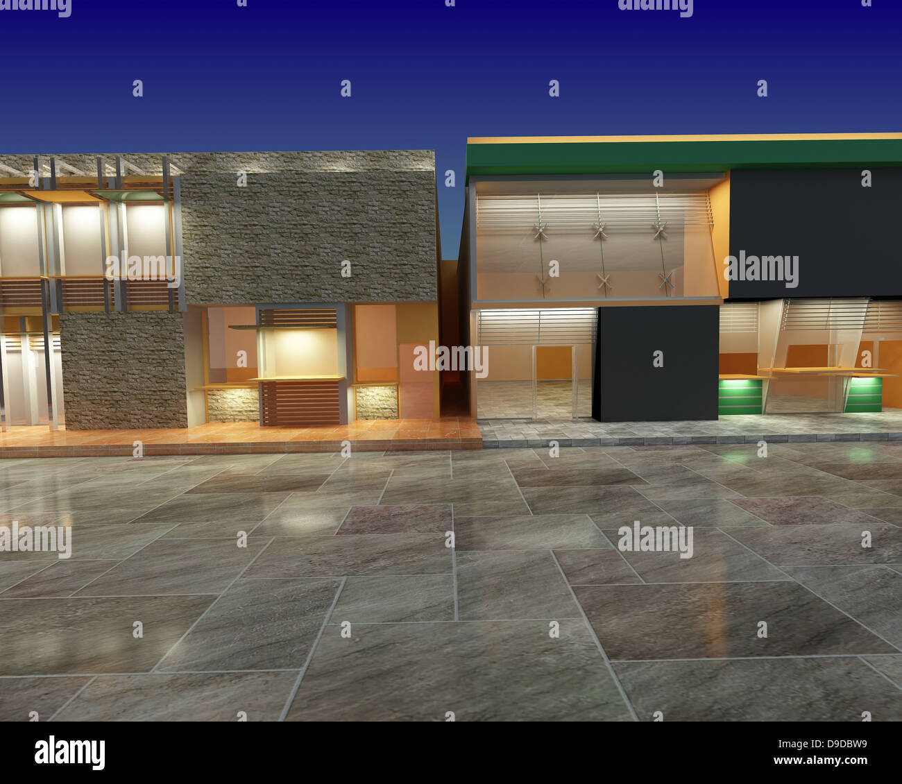 Elevation 3D Commercial market Stock Photo - Alamy