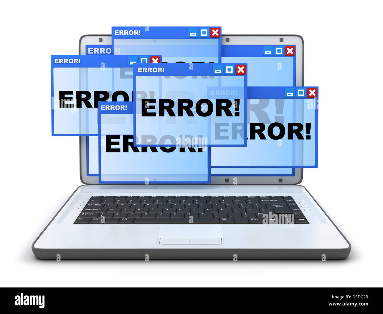 Laptop and computer windows (done in 3d Stock Photo - Alamy