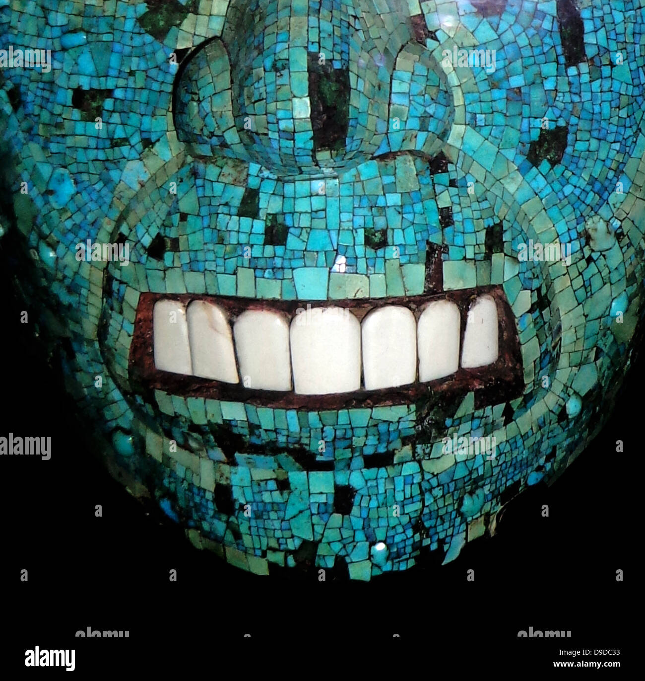 Turquoise mosaic mask. Mexica/Mixtec, c1500-1521 Stock Photo - Alamy