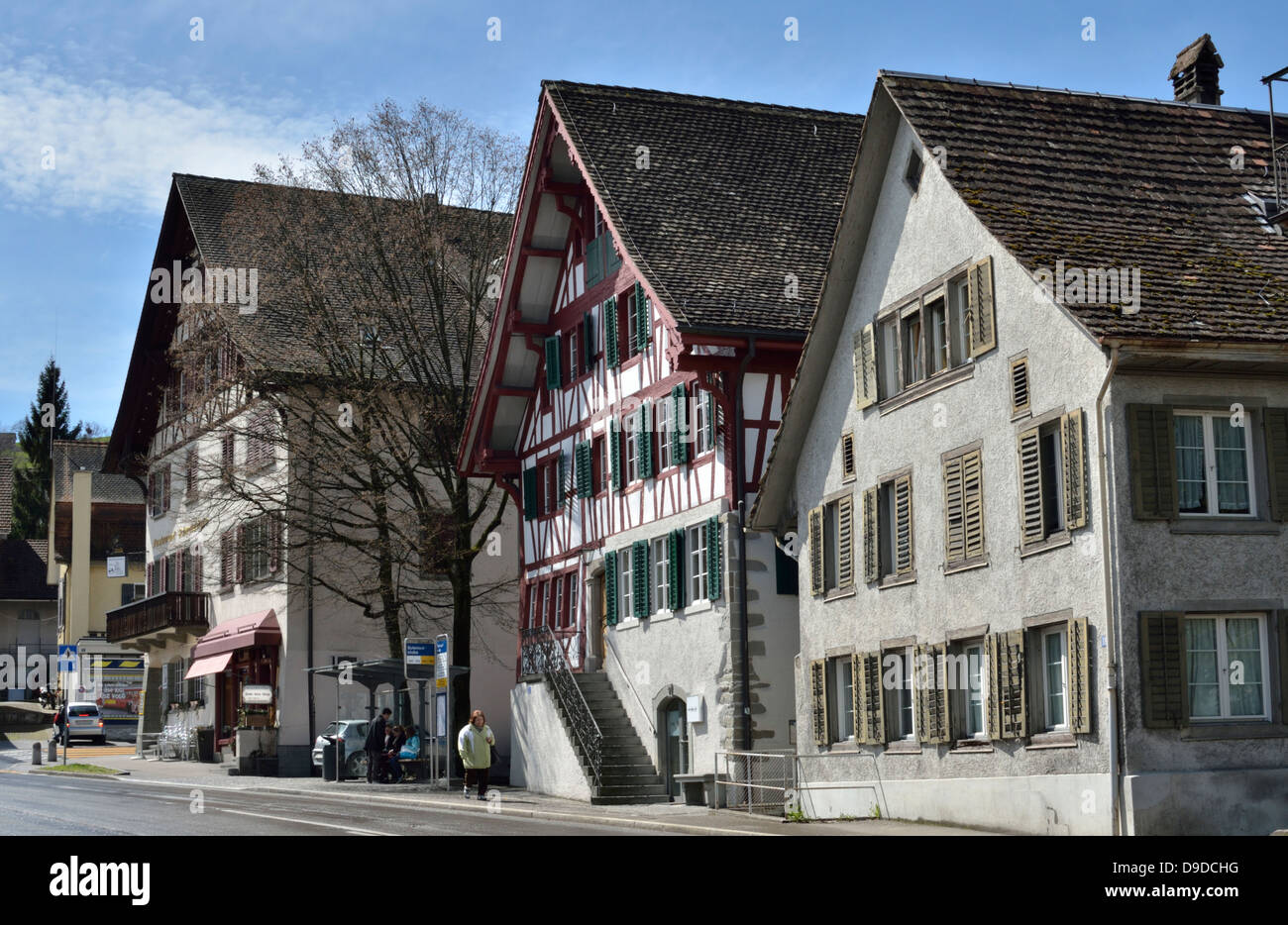 Traditional Swiss buildings in Wädenswil, Zürich, Switzerland Stock ...