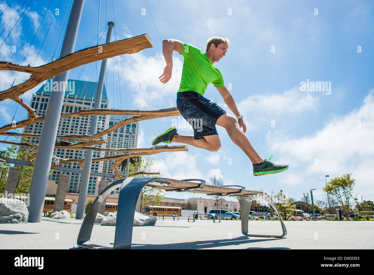 Jumping leaping bench hi-res stock photography and images - Alamy