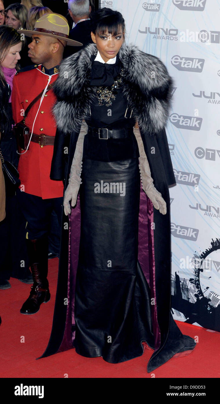 Chanel Iman 2011 JUNO Awards held at the Air Canada Centre - Arrivals ...