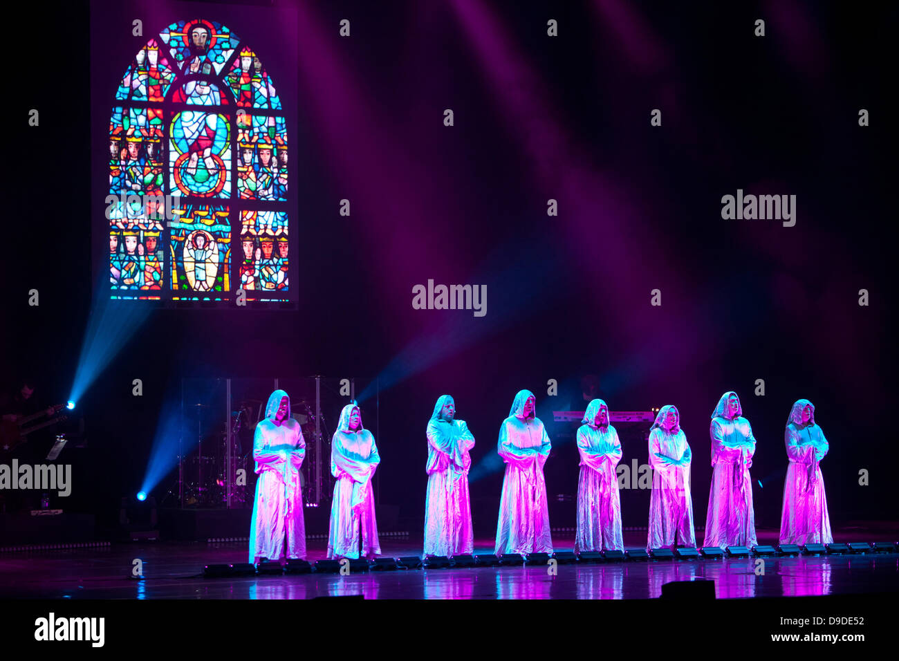 Gregorian performing live in Moscow. Gregorian is a German band, headed ...