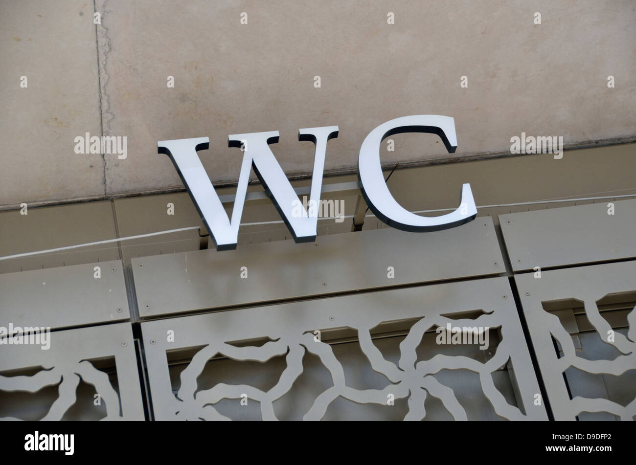 WC sign outside a public toilet Stock Photo - Alamy