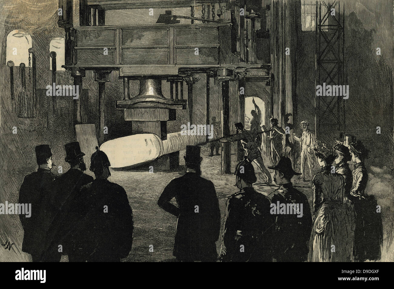 Forging a steel ingot, Sheffield, England, in presence of Shah of ...