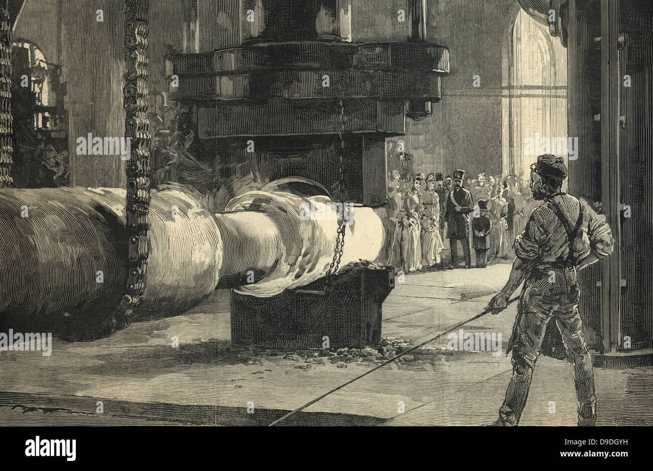 Pressing a propeller, iron and steel works, Sheffield, England, in ...