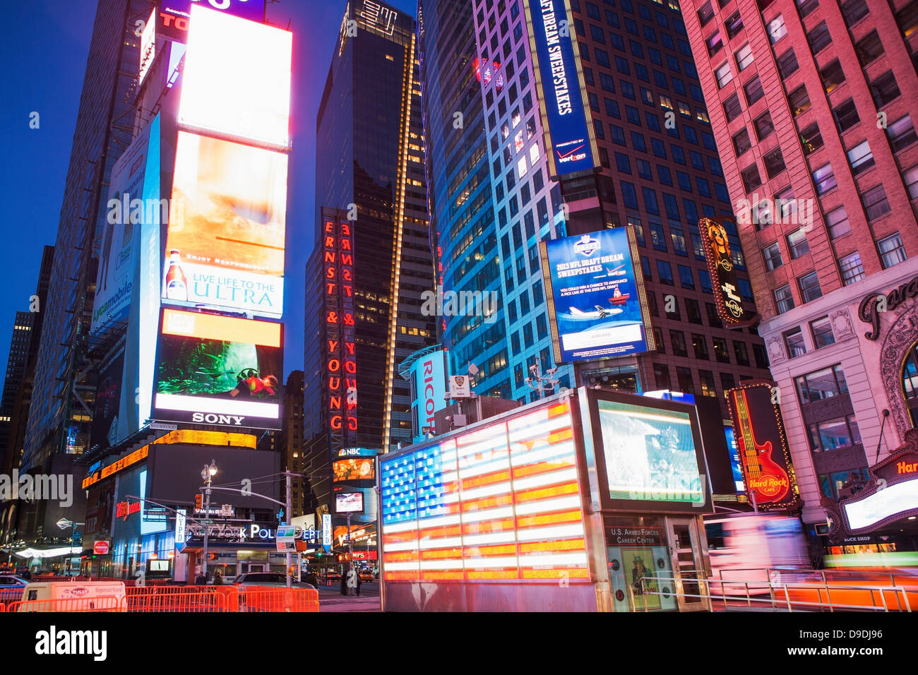 Illuminated billboards Times Square at night, New York, USA Stock Photo ...