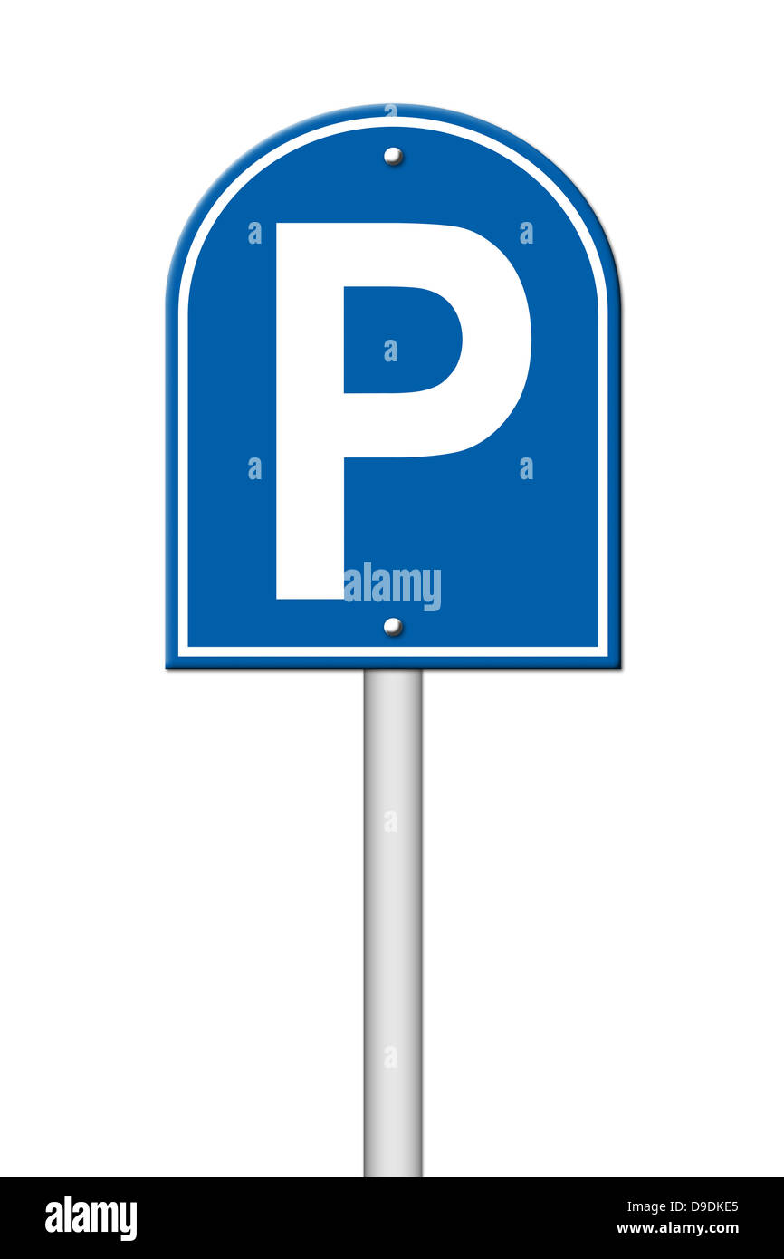 parking sign on white background Stock Photo - Alamy