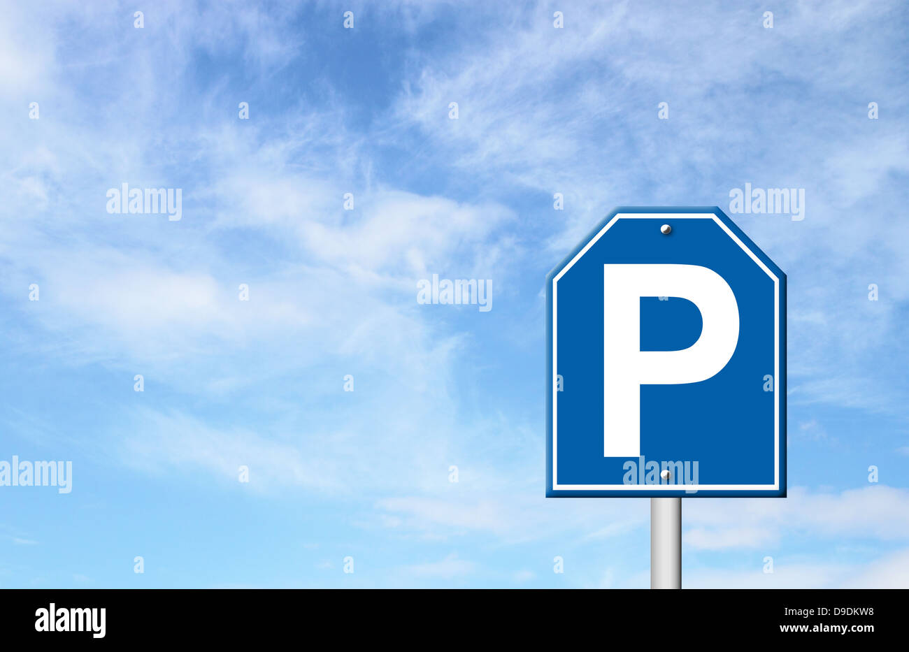 parking sign with blue sky blank for text Stock Photo - Alamy