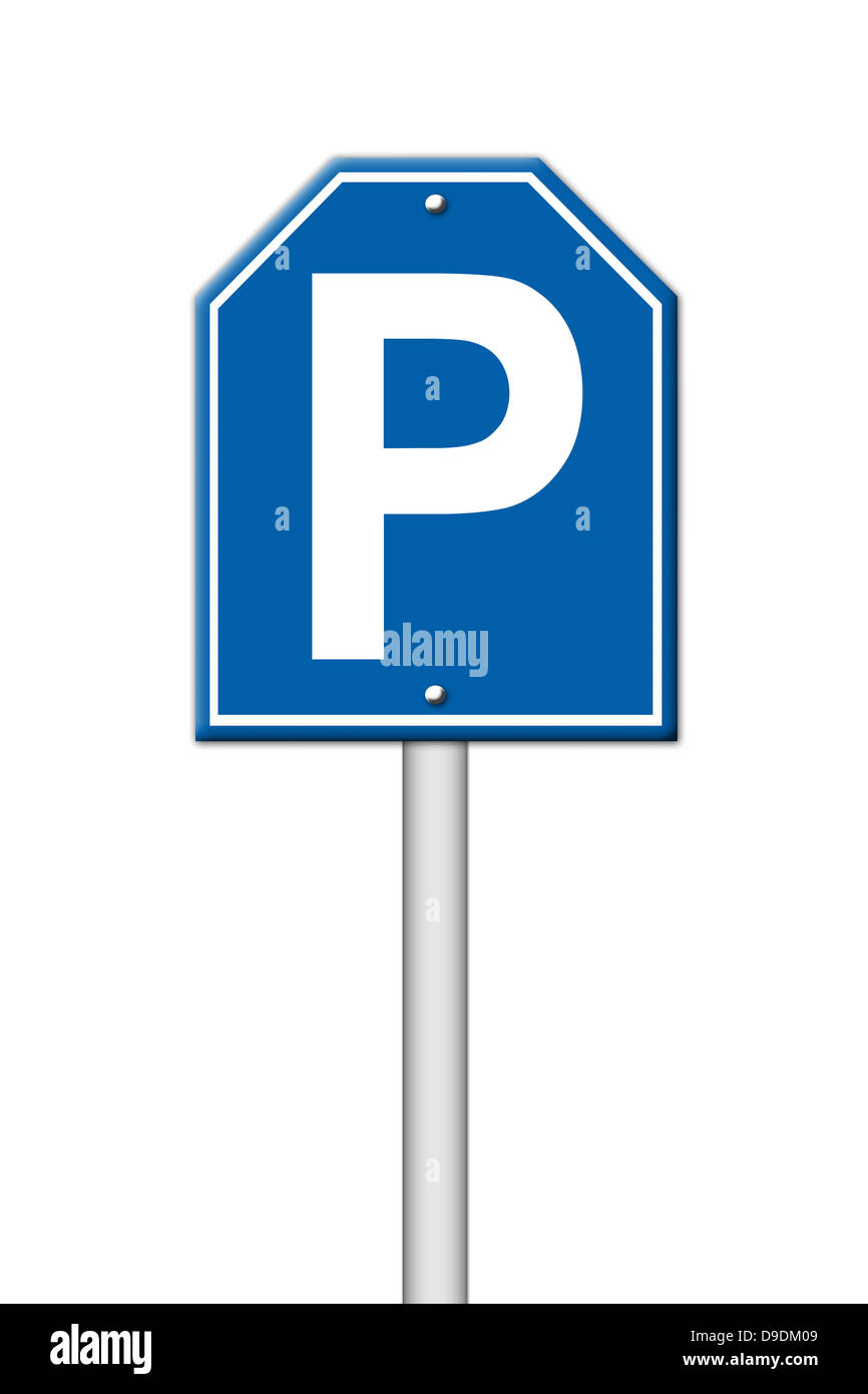 parking sign on white background Stock Photo - Alamy