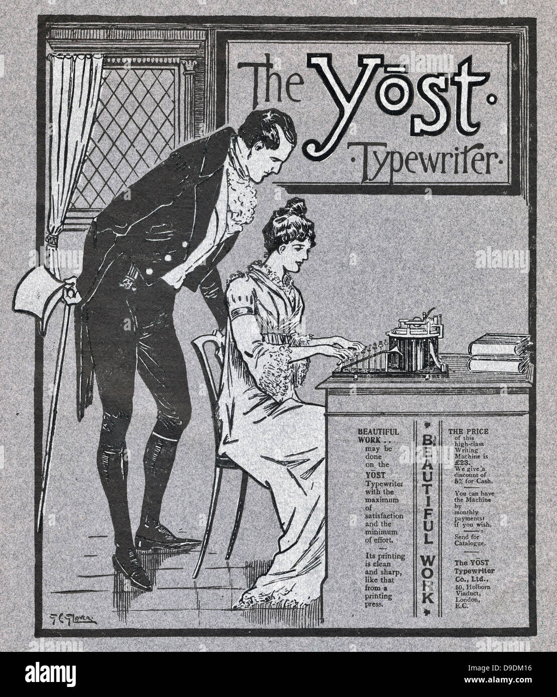 Advertisement for the Yost typewriter, 1901 Stock Photo - Alamy