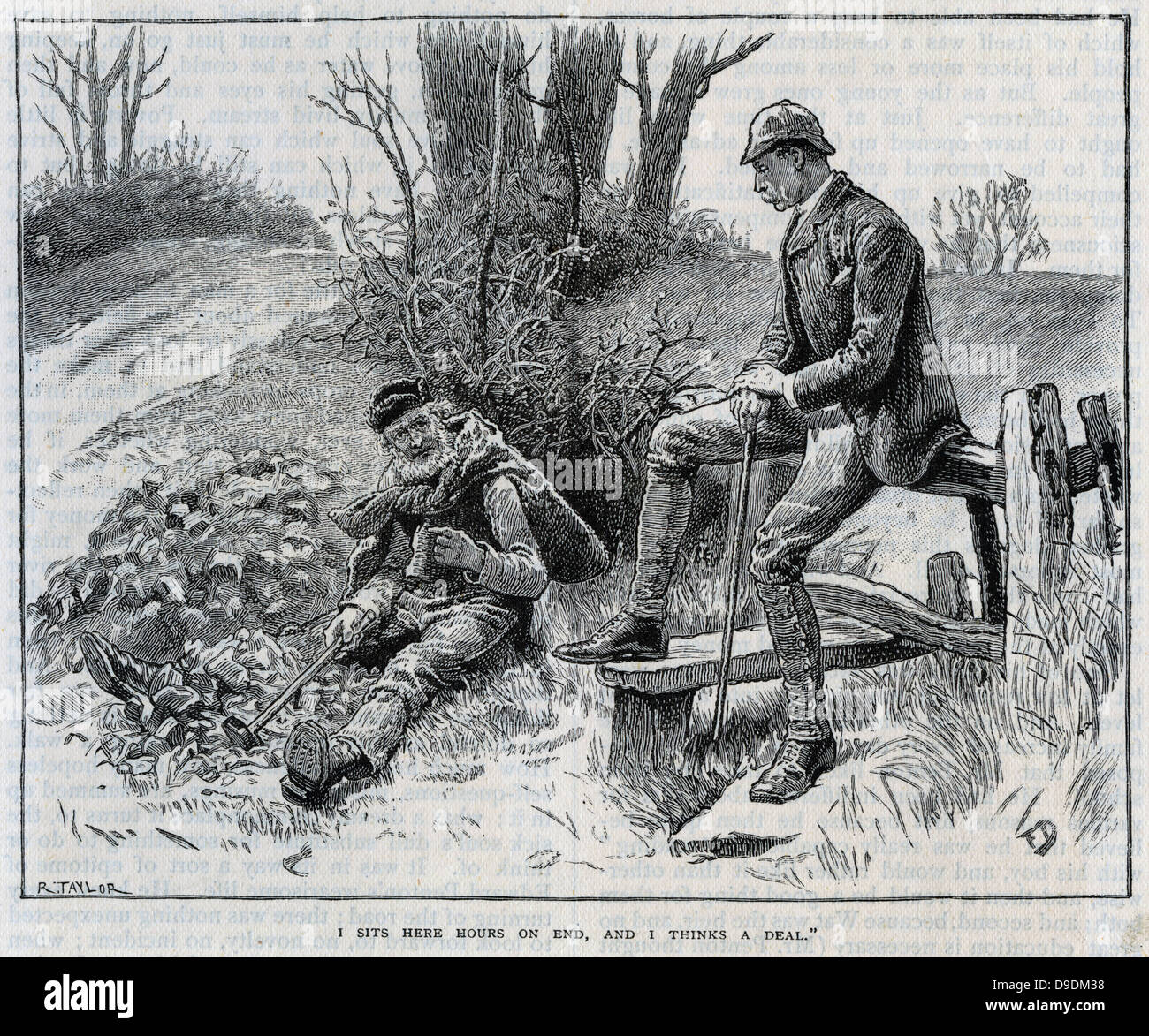 Stonebreaker in a country lane, earning a few pence breaking stones to ...