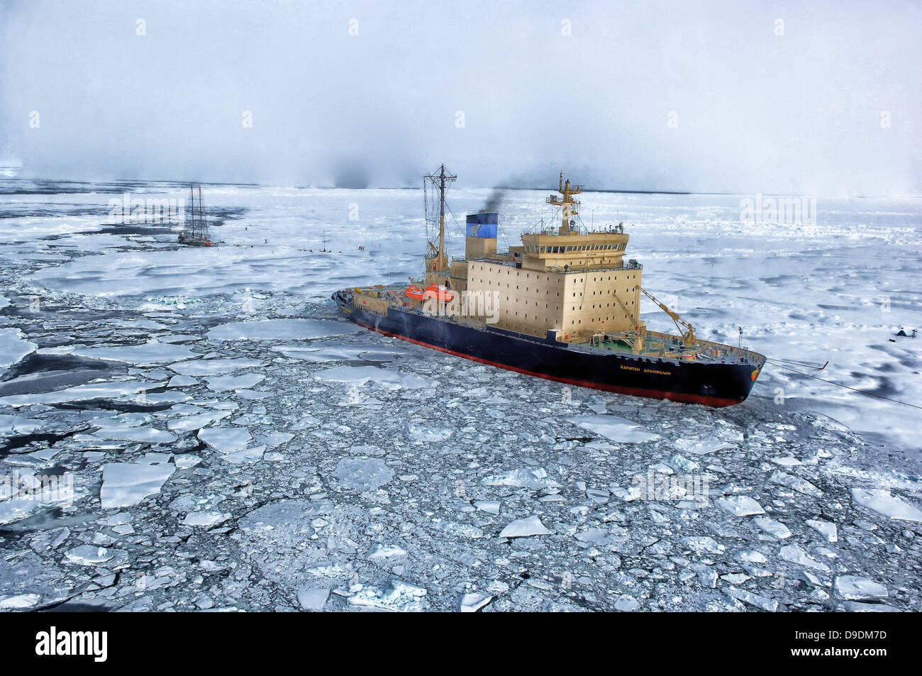The Arctic Sea in Antarctica features icy waters surrounded by floating ...