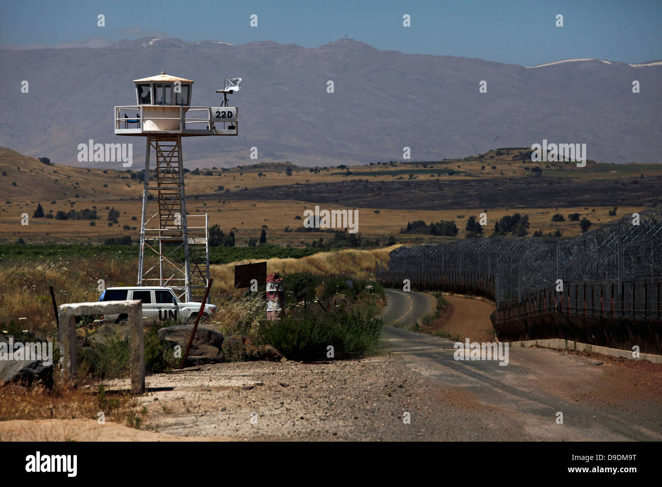 A watch tower of the United Nations Disengagement Observer Force UNDOF ...