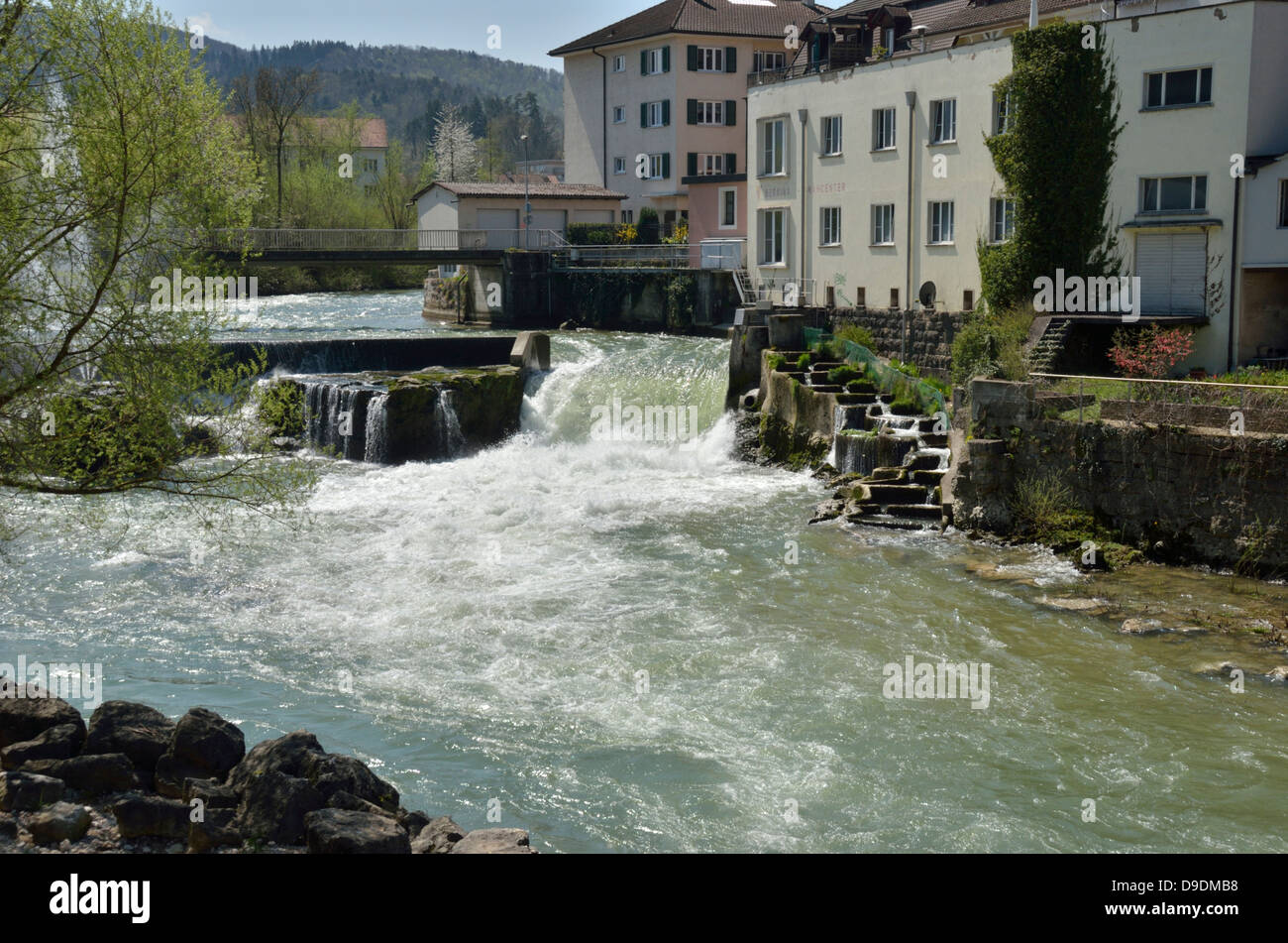 Kraftwerk Waterfall on the Birs River in Laufen, Basel-Landschaft ...