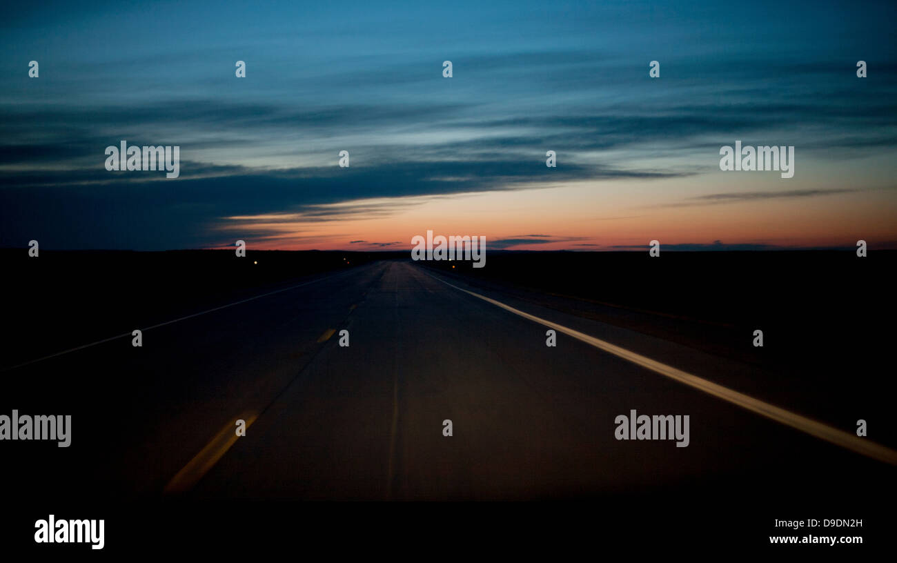 Road at sunset, South Dakota, USA Stock Photo - Alamy