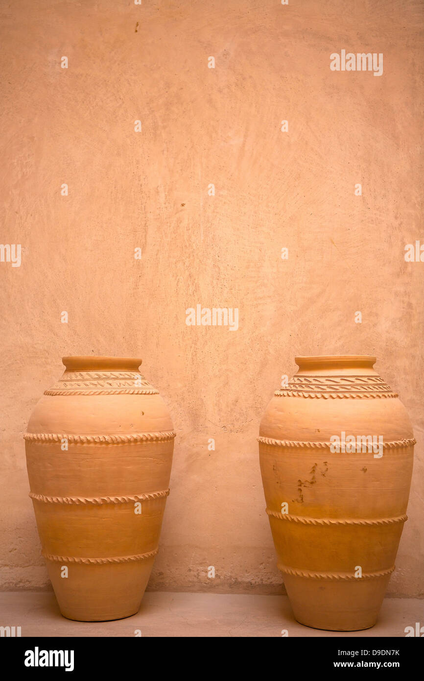 Terracotta pots in Jabrin Castle, Oman Stock Photo - Alamy