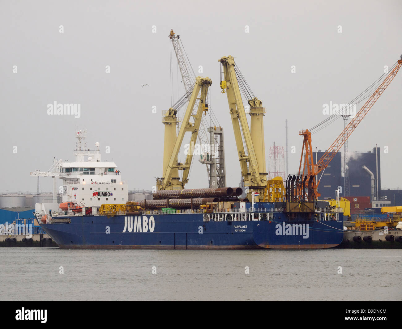 Jumbo Fairplayer heavy load carrier ship in the port of Rotterdam, the ...