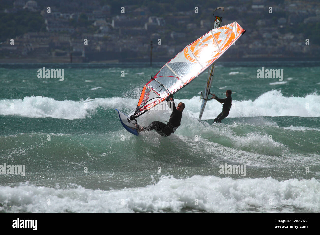 Windsurfing - Mount's Bay, Penzance, Cornwall, England, UK Stock Photo ...