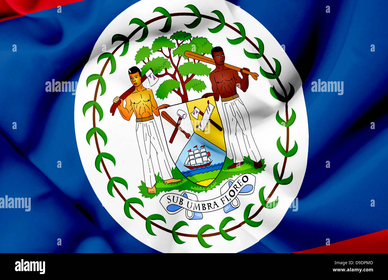 Belize waving flag Stock Photo - Alamy