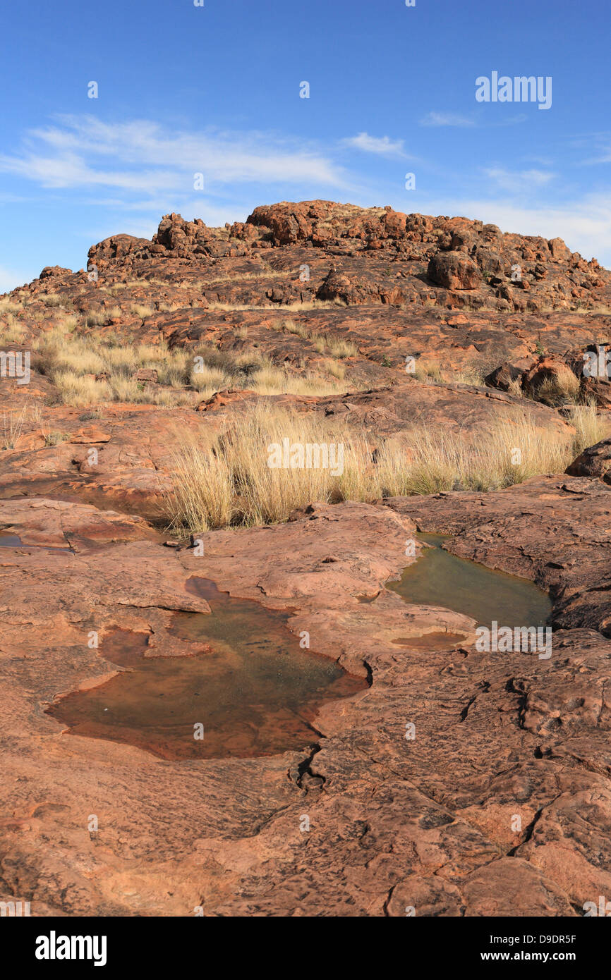 Rock pools on a gneiss outcrop in the Karroo area, Northern Cape ...