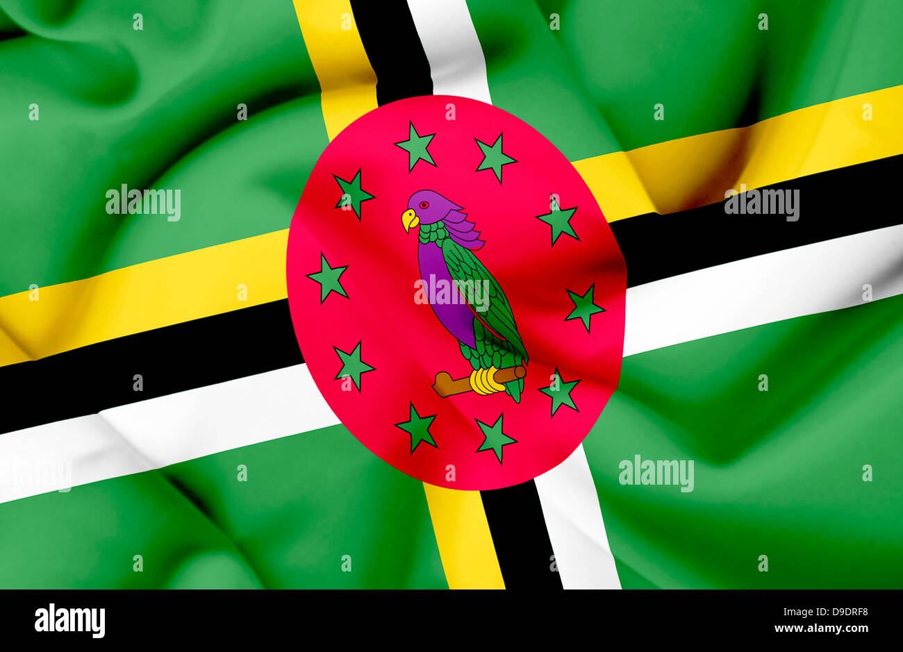 Dominica waving flag Stock Photo - Alamy