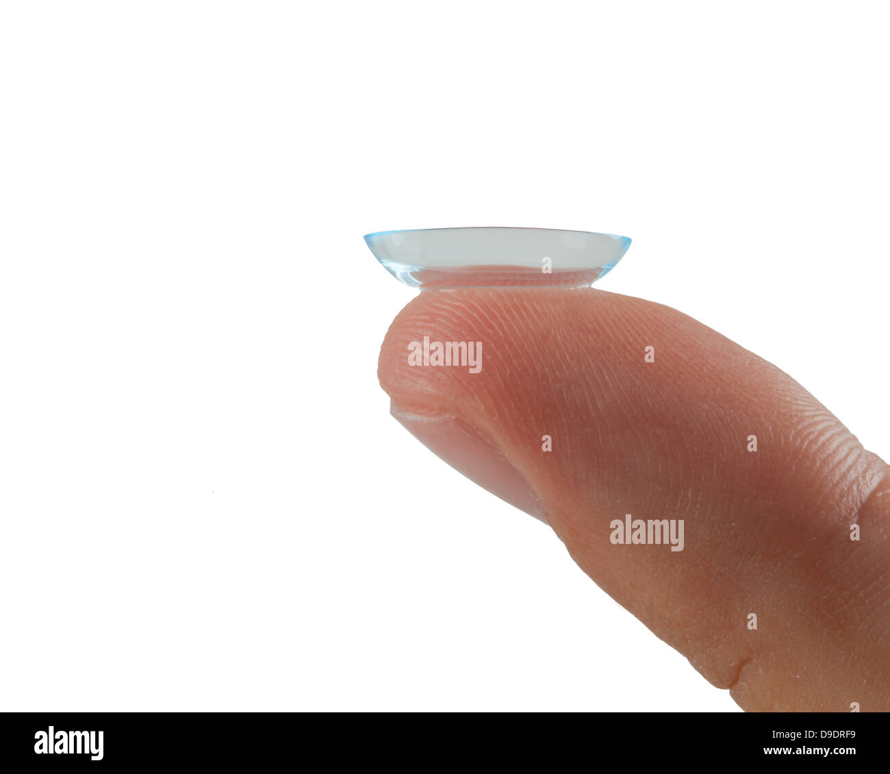 Contact lens on finger isolated on white Stock Photo - Alamy