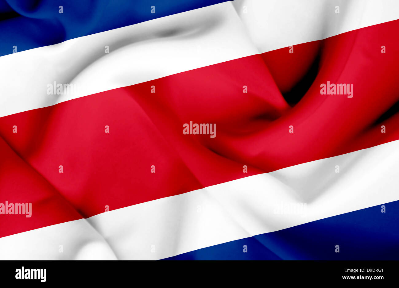 Costa Rica waving flag Stock Photo - Alamy