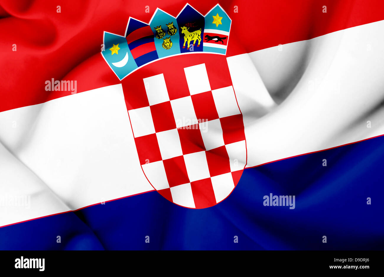 Croatia waving textile flag 3d hi-res stock photography and images - Alamy