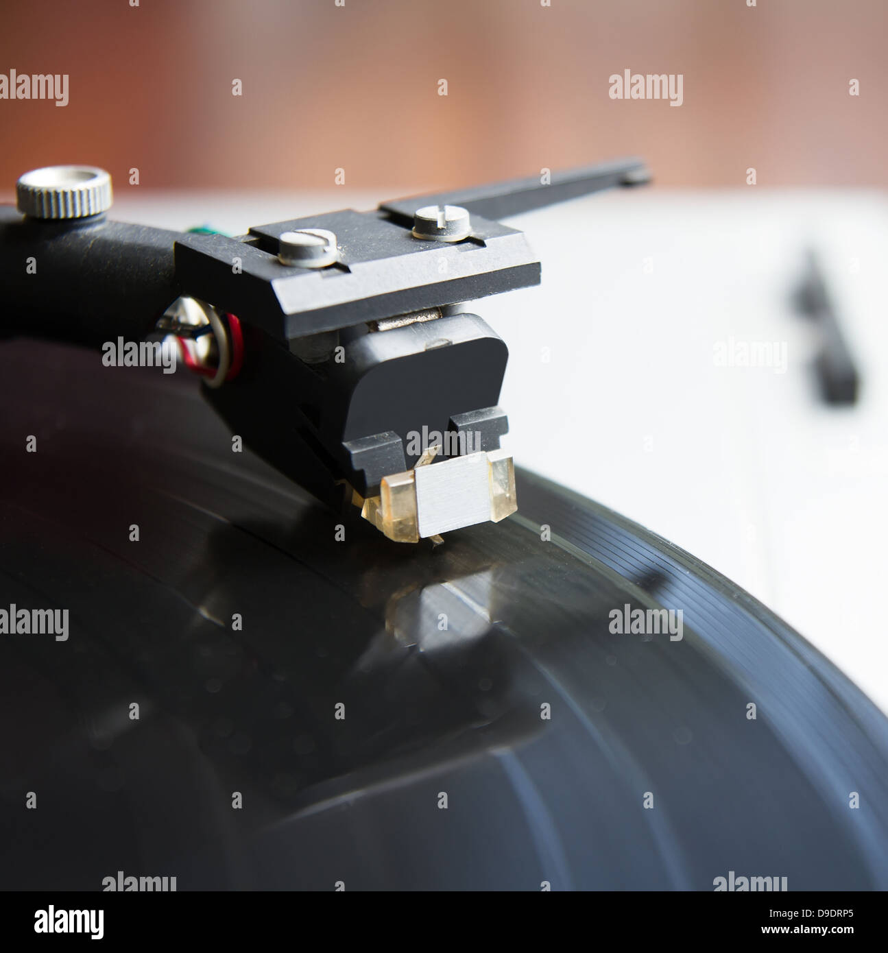 Turntable player with musical vinyl record. Useful for DJ, nightclub ...