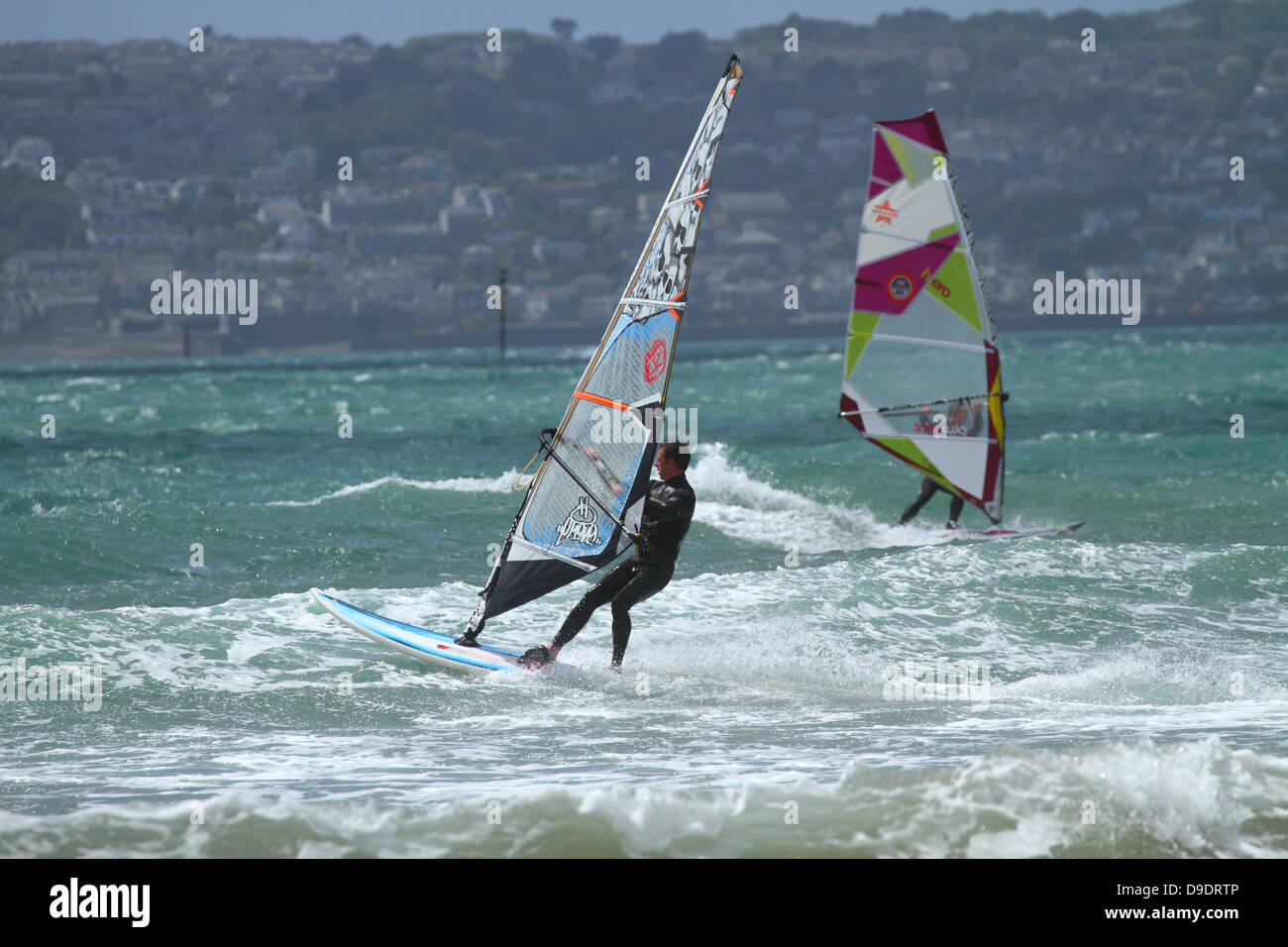 Windsurfing - Mount's Bay, Penzance, Cornwall, England, UK Stock Photo ...