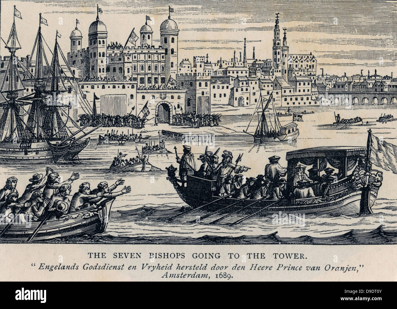 Seven english bishes committed to tower of london hi-res stock ...