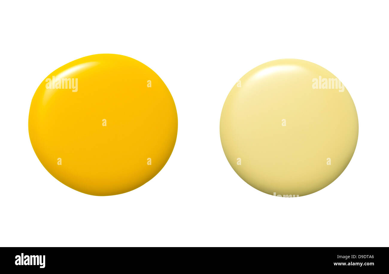 yellow nail polish blob cut out onto a white background Stock Photo - Alamy