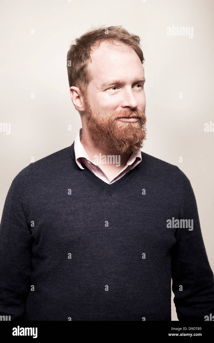 Man beard sweater portrait hi-res stock photography and images - Alamy