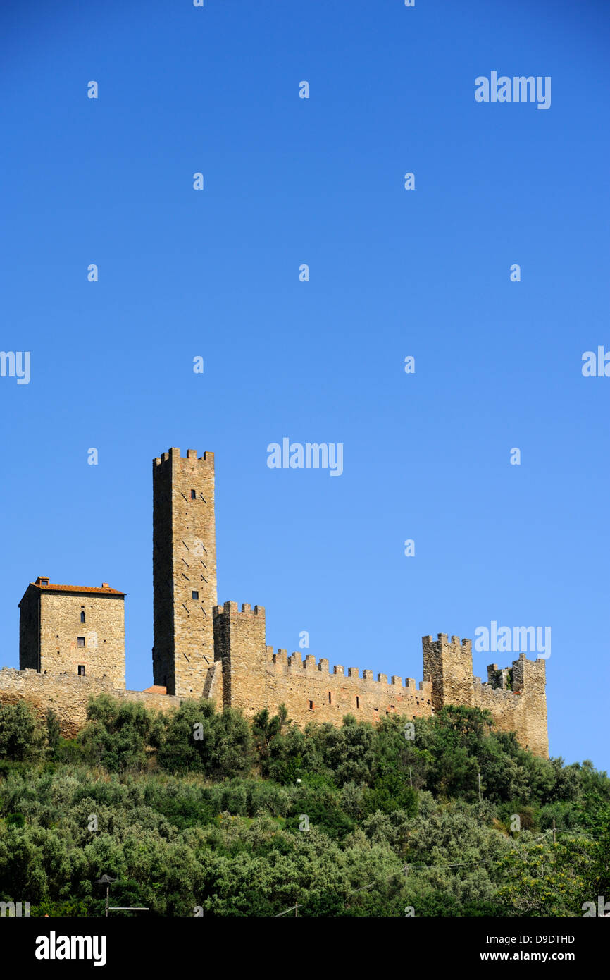 italy, tuscany, castiglion fiorentino, montecchio, medieval castle ...