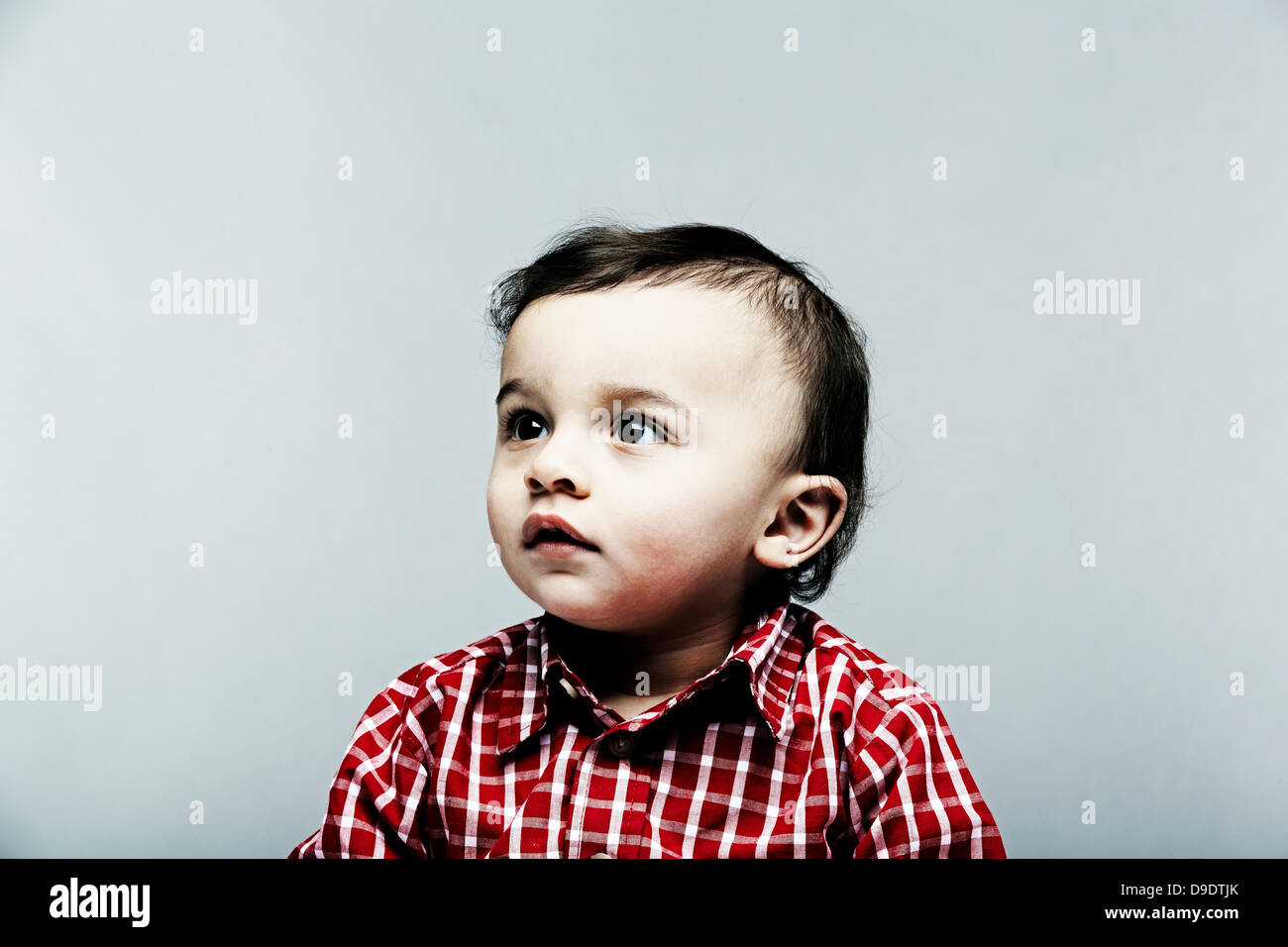 Male child wearing checked shirt hi-res stock photography and images ...
