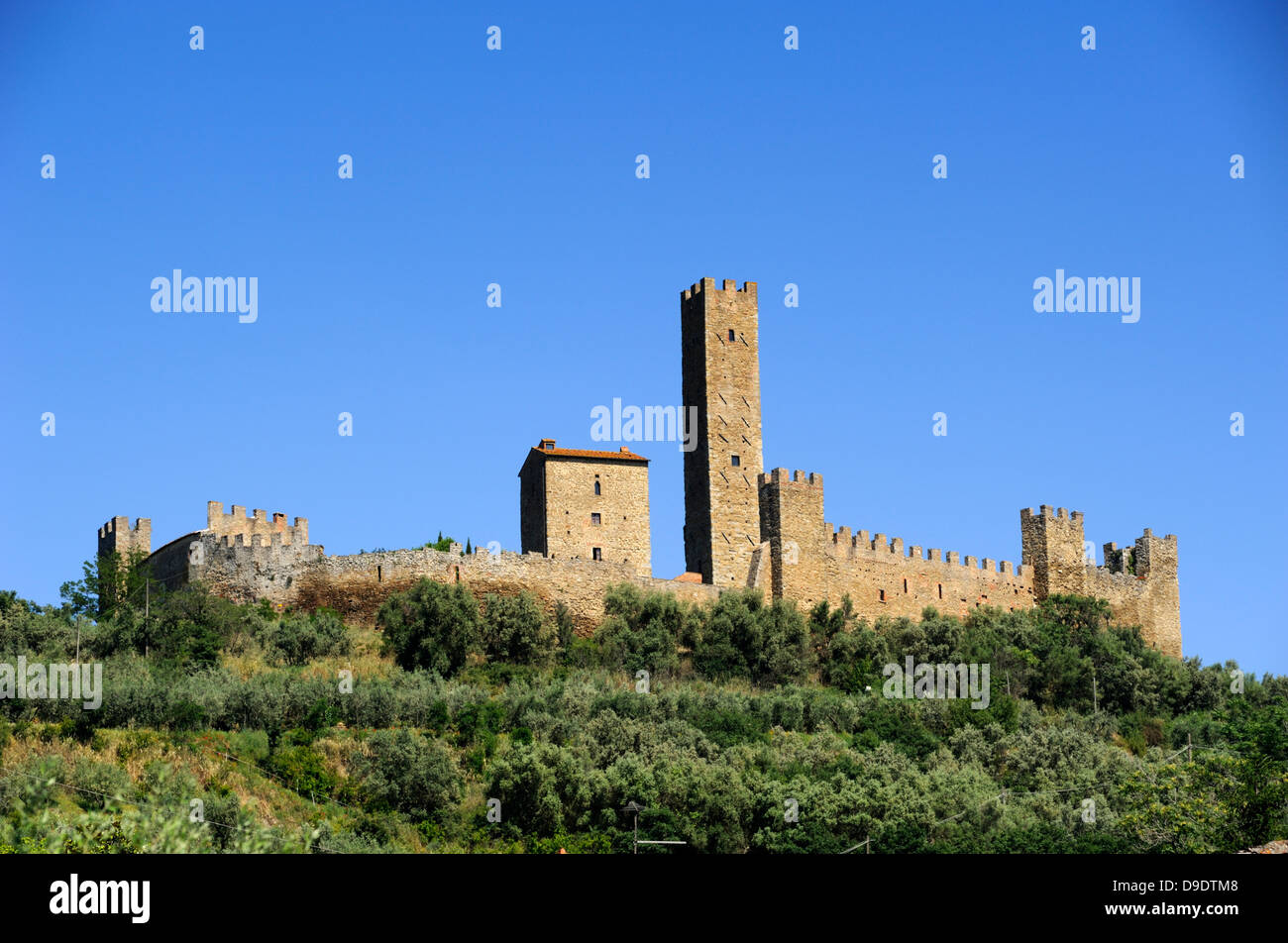 italy, tuscany, castiglion fiorentino, montecchio, medieval castle ...