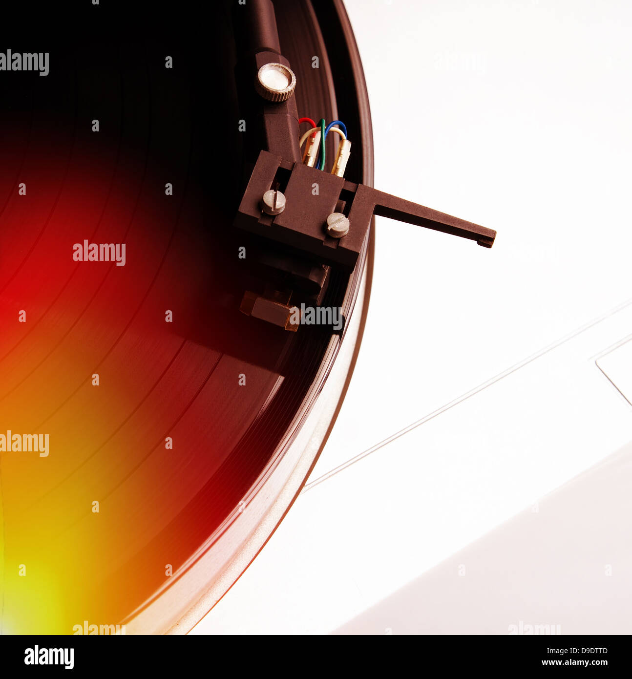 Turntable player with musical vinyl record. Useful for DJ, nightclub ...