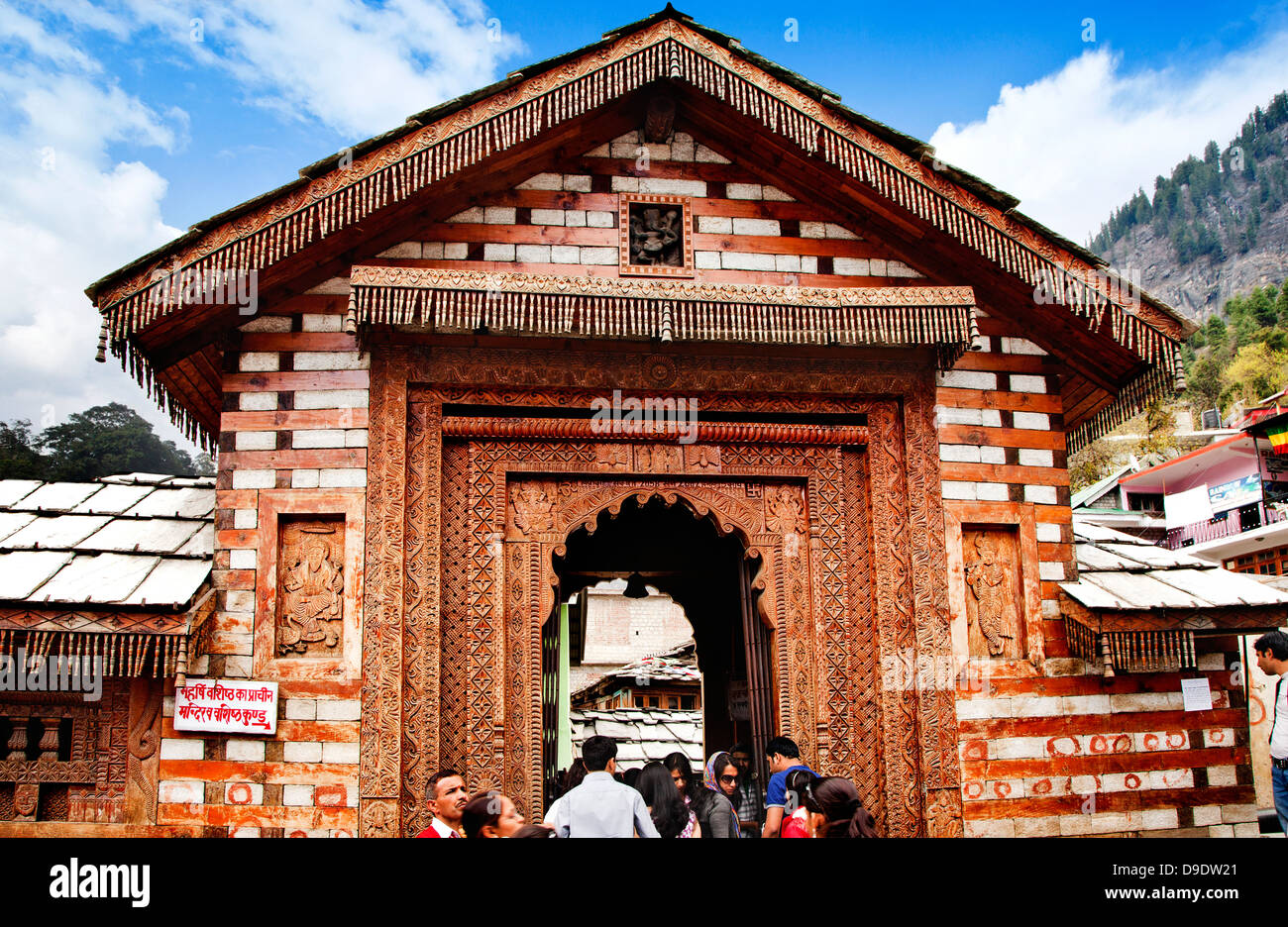 Tourists at a temple, Vashisht Temple, Manali, Himachal Pradesh, India ...