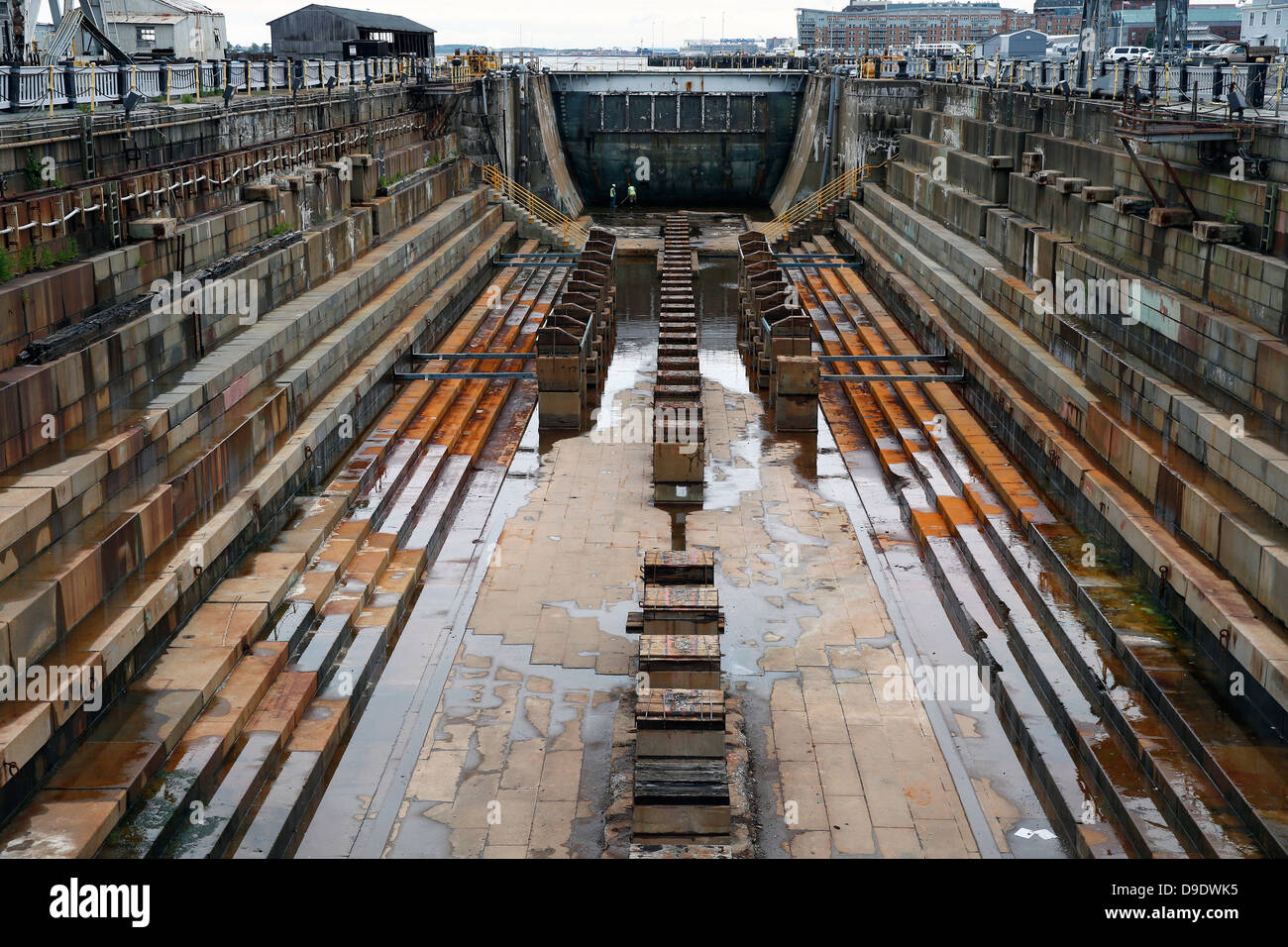 Dry dock in the Charlestown Navy Yard, Boston, Massachusetts Stock ...