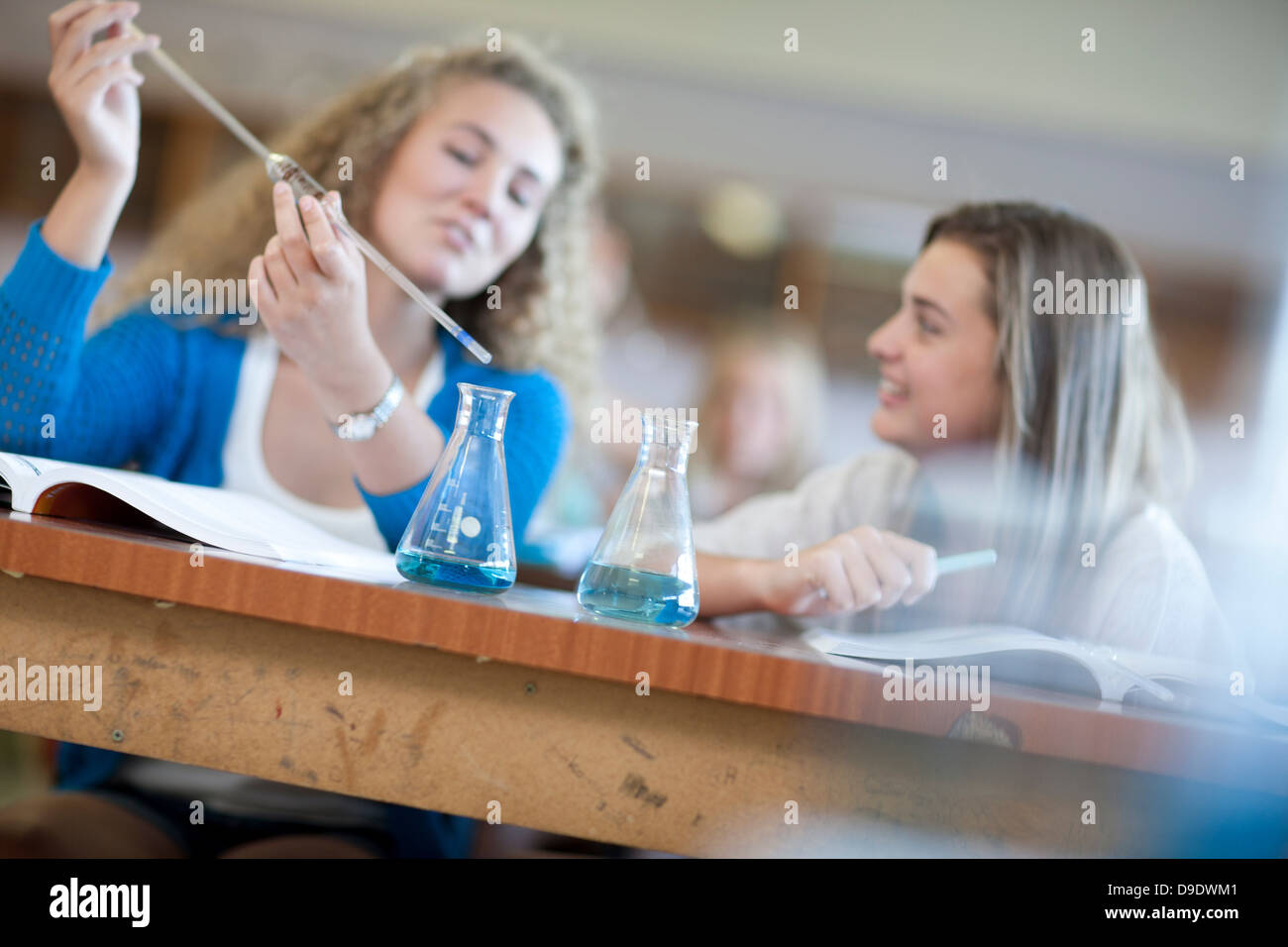 School Girls Enjoying Science Lesson High Resolution Stock Photography ...