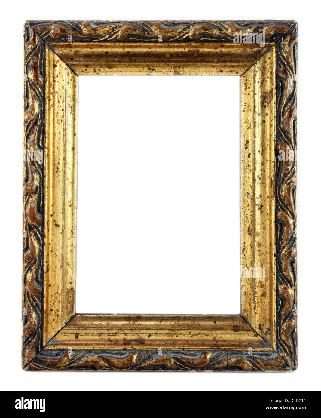Old wooden picture frame isolated on white Stock Photo - Alamy