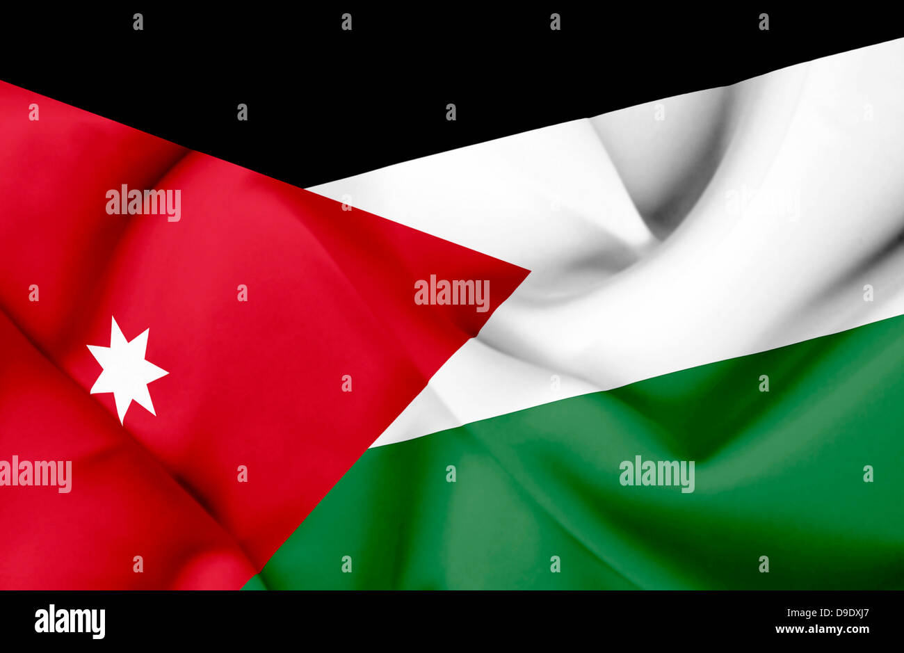 Jordan waving flag Stock Photo - Alamy
