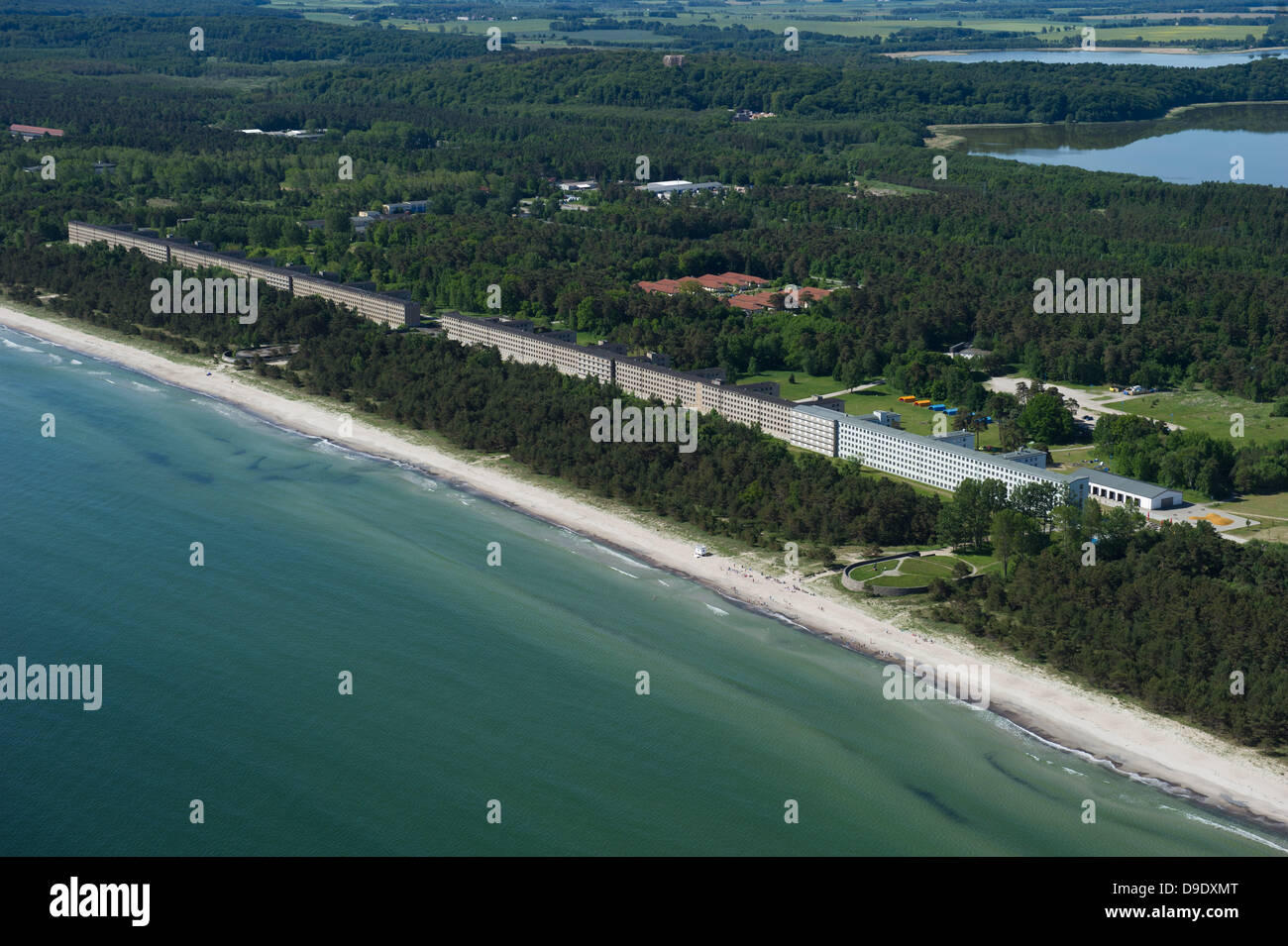 A view of the listed building complex Prora on the island of Ruegen ...
