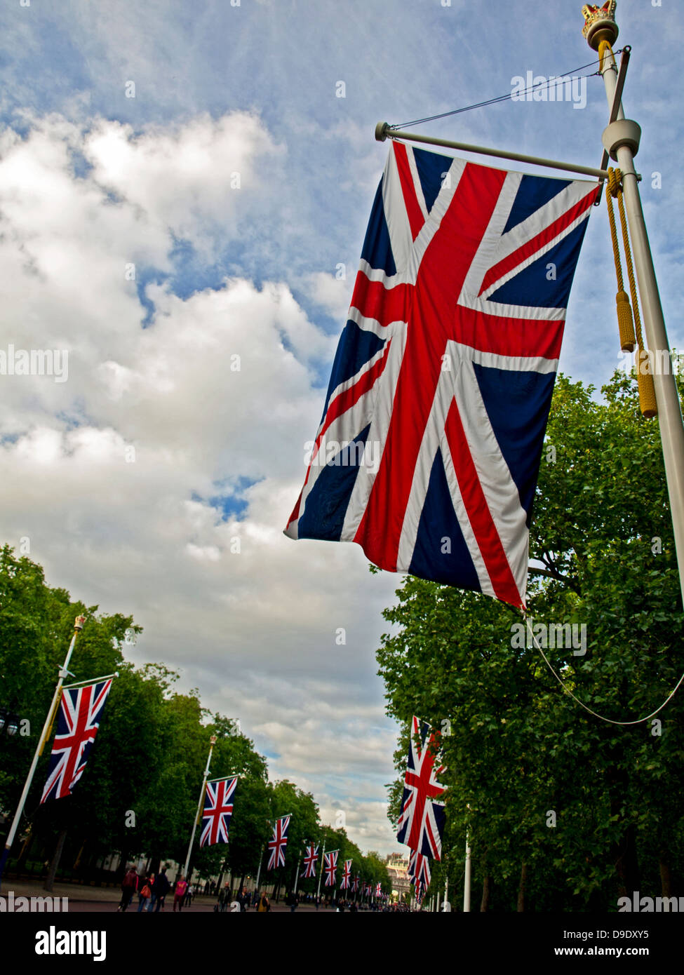 Pedestrians people detail detailed view flagpost hi-res stock ...