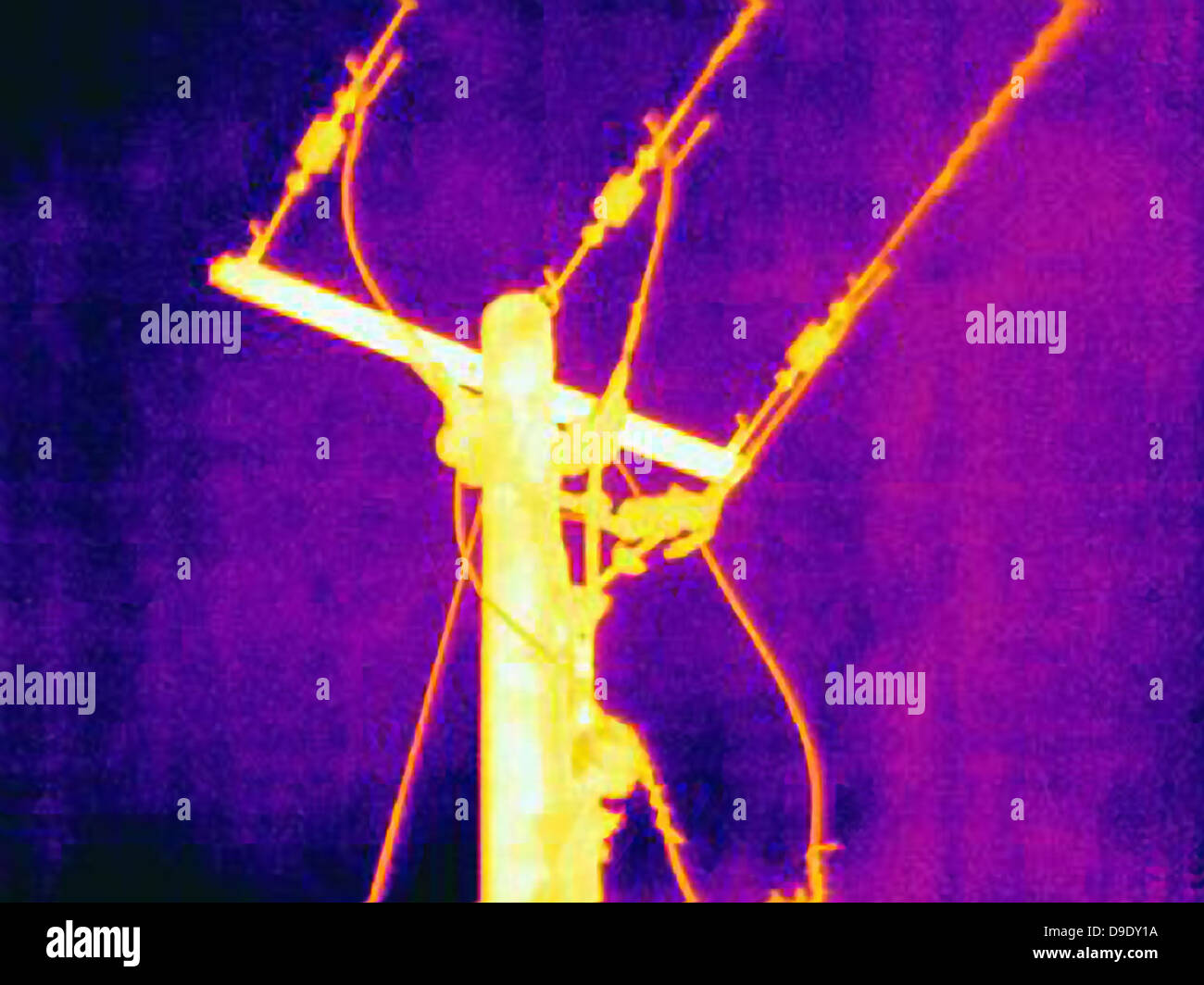 Power lines, thermal image Stock Photo - Alamy
