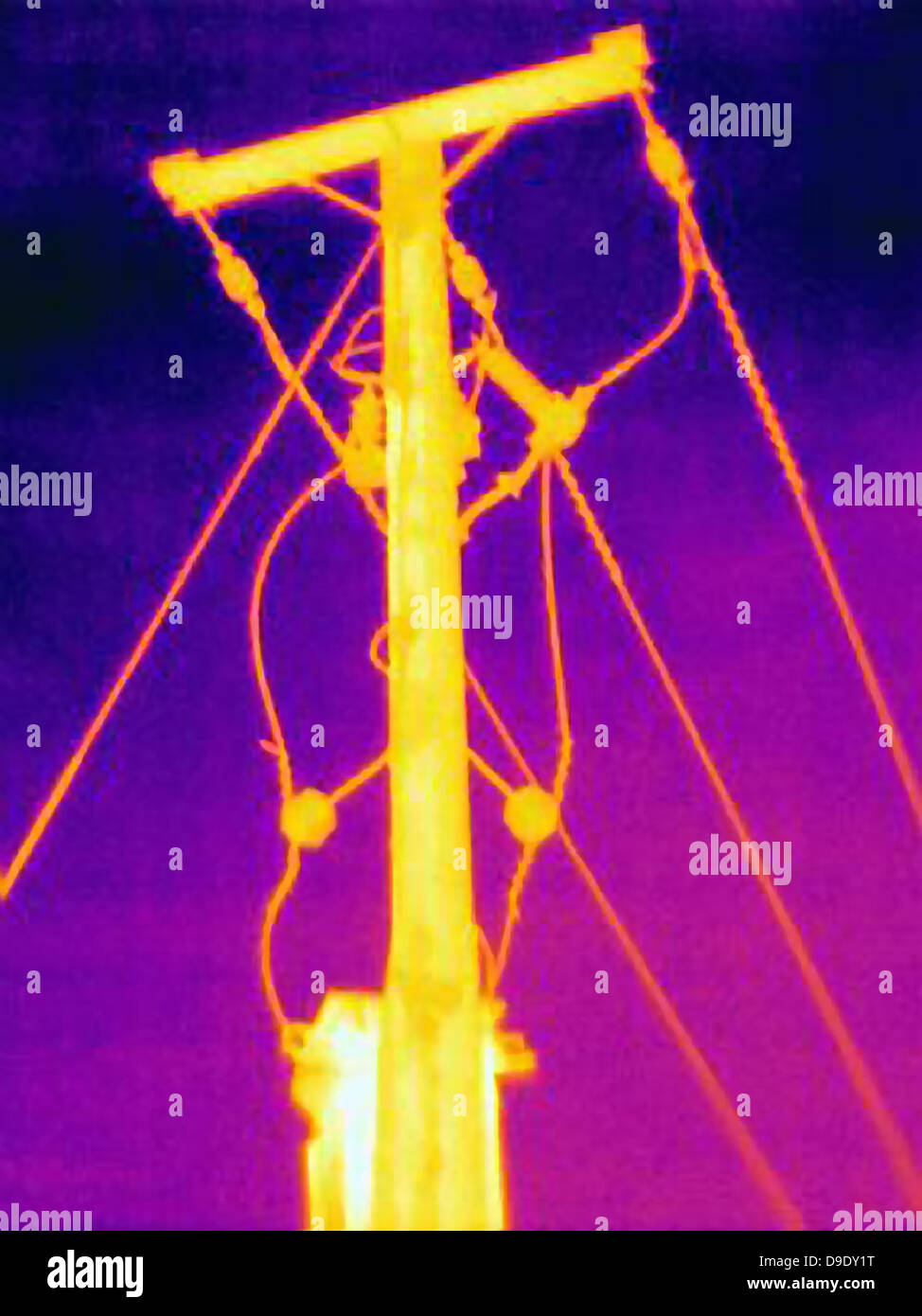 Power lines, thermal image Stock Photo - Alamy
