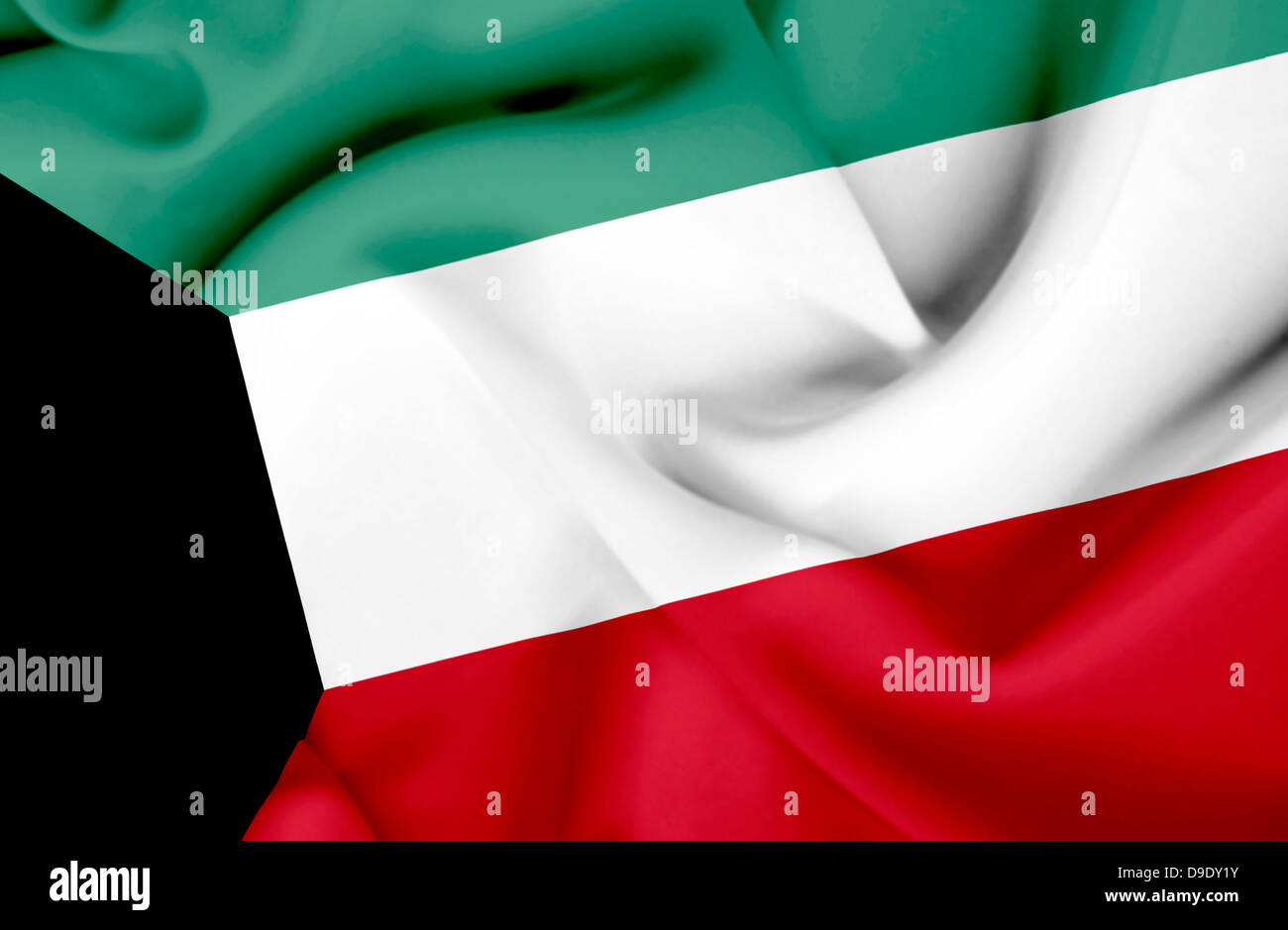 Kuwait waving flag Stock Photo - Alamy